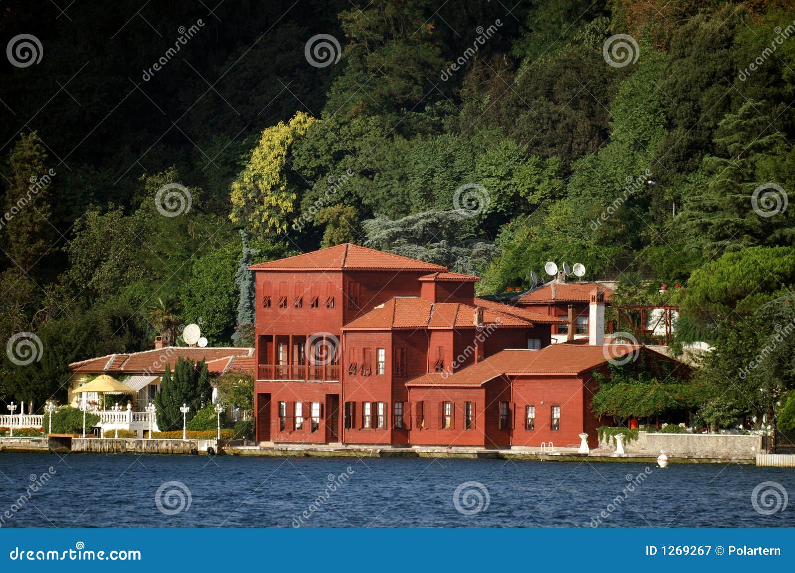 Red villa stock image. Image of property, hill, home, littoral - 1269267