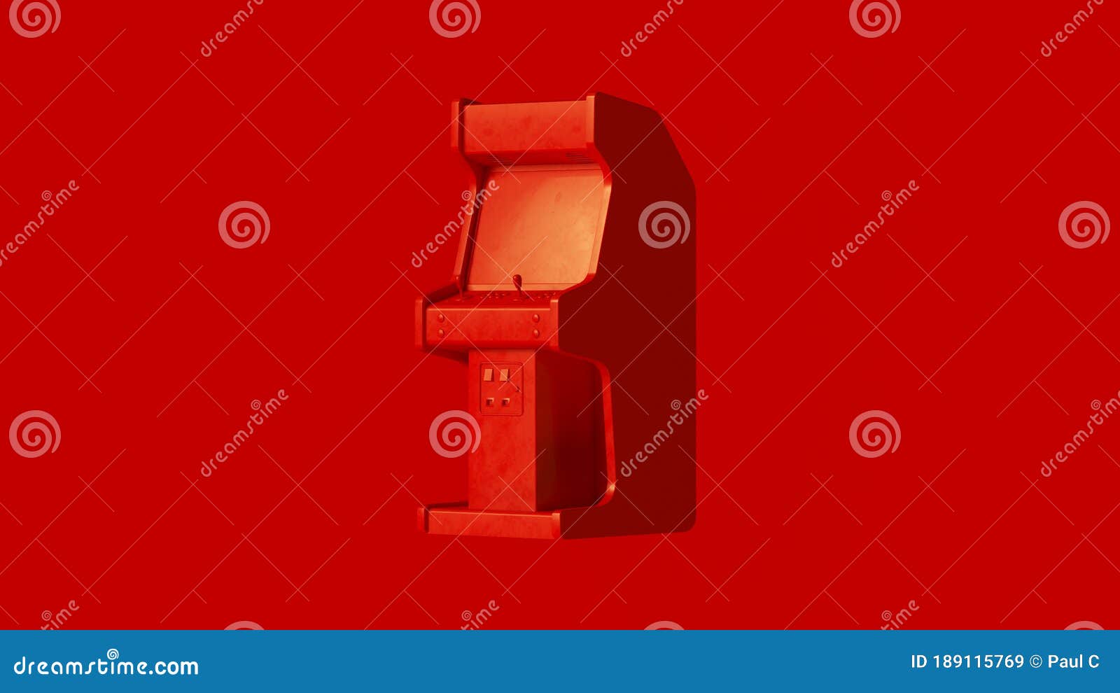 Red Vintage Arcade Console stock illustration. Illustration of joystick ...