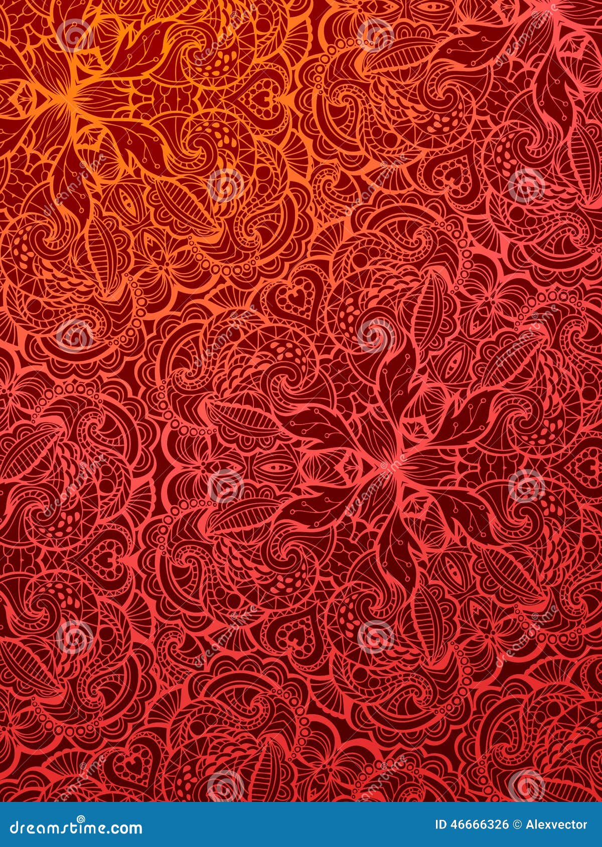 Red vintage background. stock vector. Illustration of swirl - 46666326