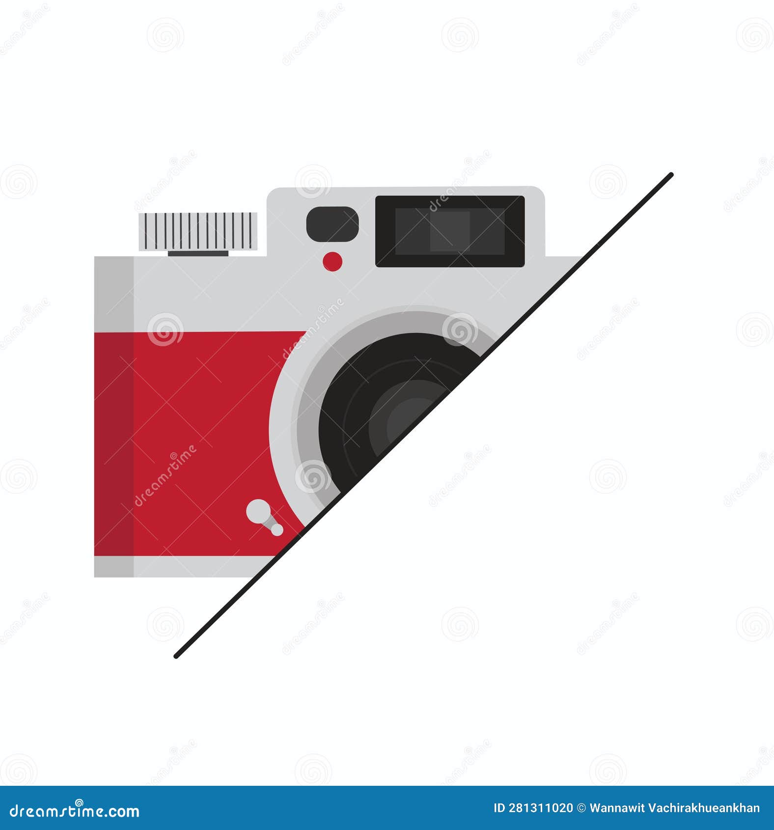 Red Vintage Camera Flat Design Stock Vector - Illustration of film ...