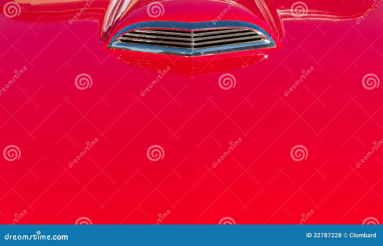 Red vintage car bonnet stock photo. Image of chrome, paint - 32787228