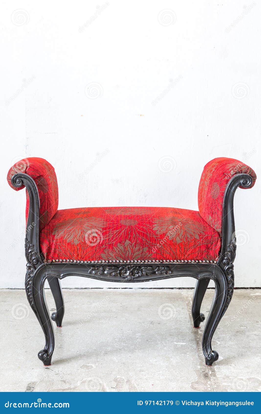 Red Vintage Chair stock image. Image of fabric, upholstery - 97142179