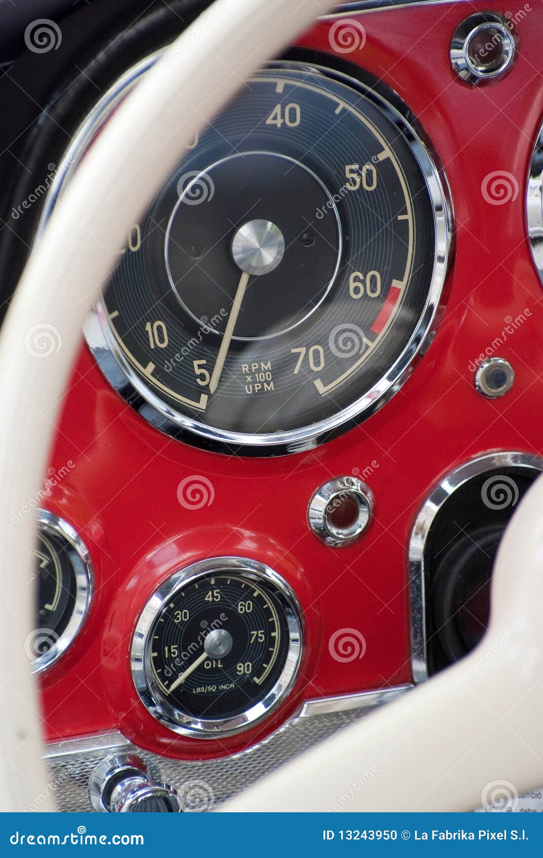 Red vintage dashboard stock photo. Image of drive, steering - 13243950