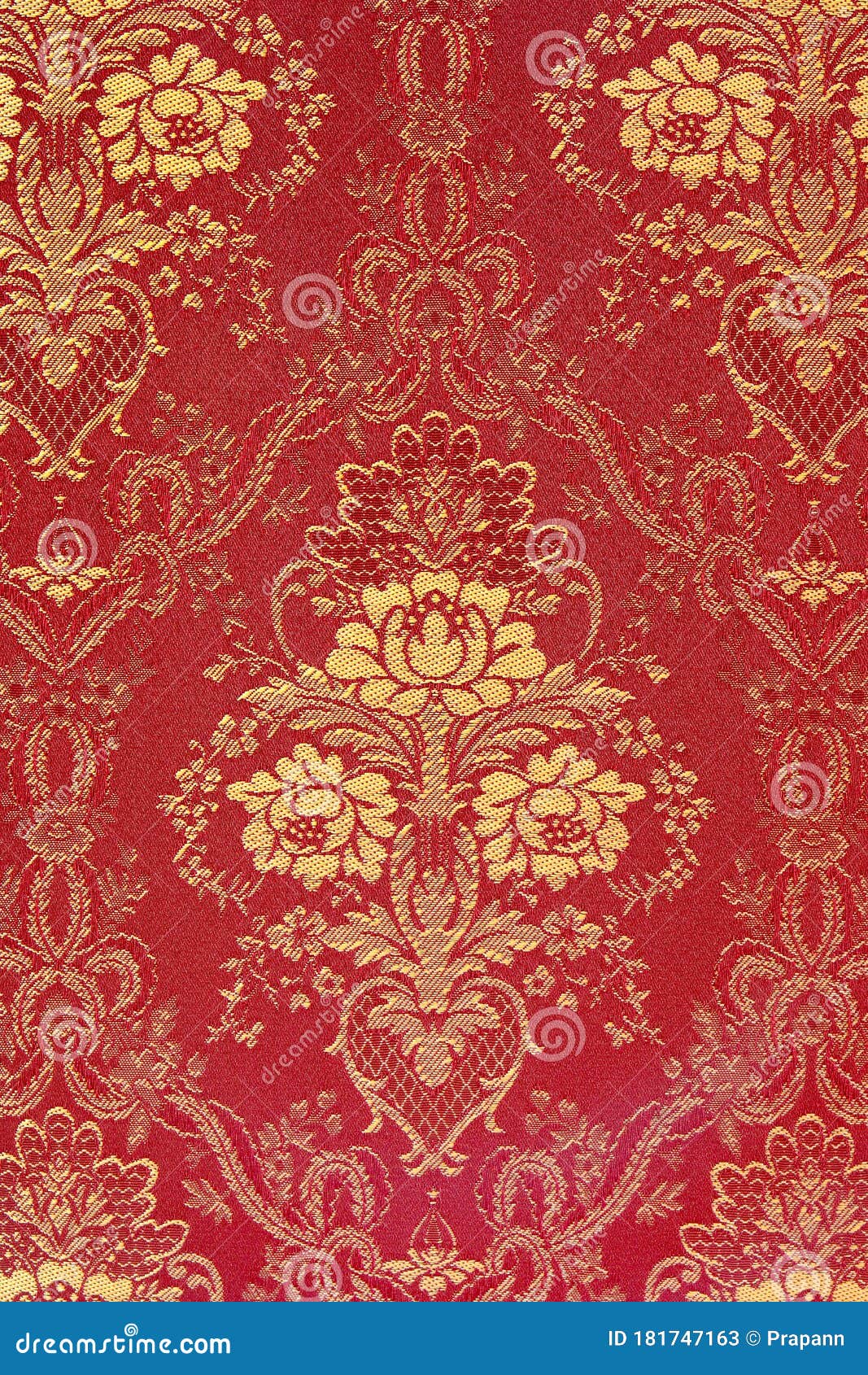 The Red Vintage Fabric with Gold Decor Stock Image - Image of ...