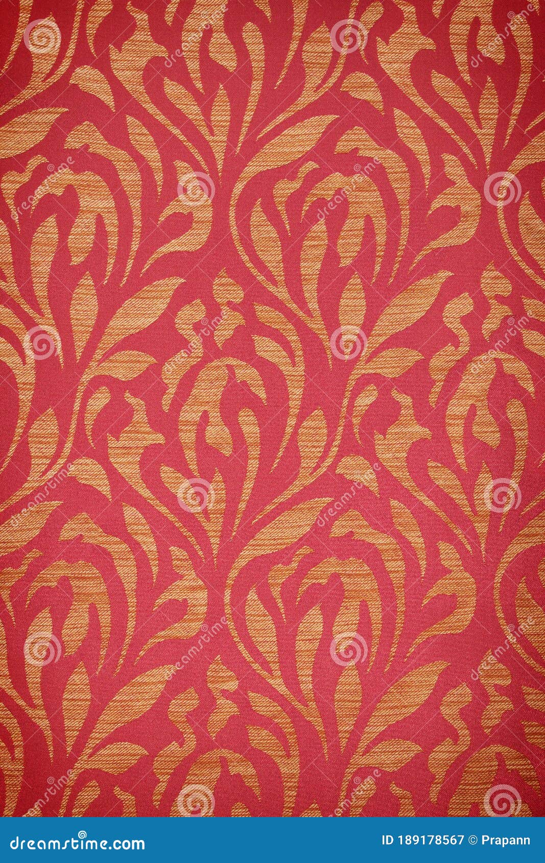 Red Vintage Fabric with Gold Decor Stock Image - Image of luxury ...