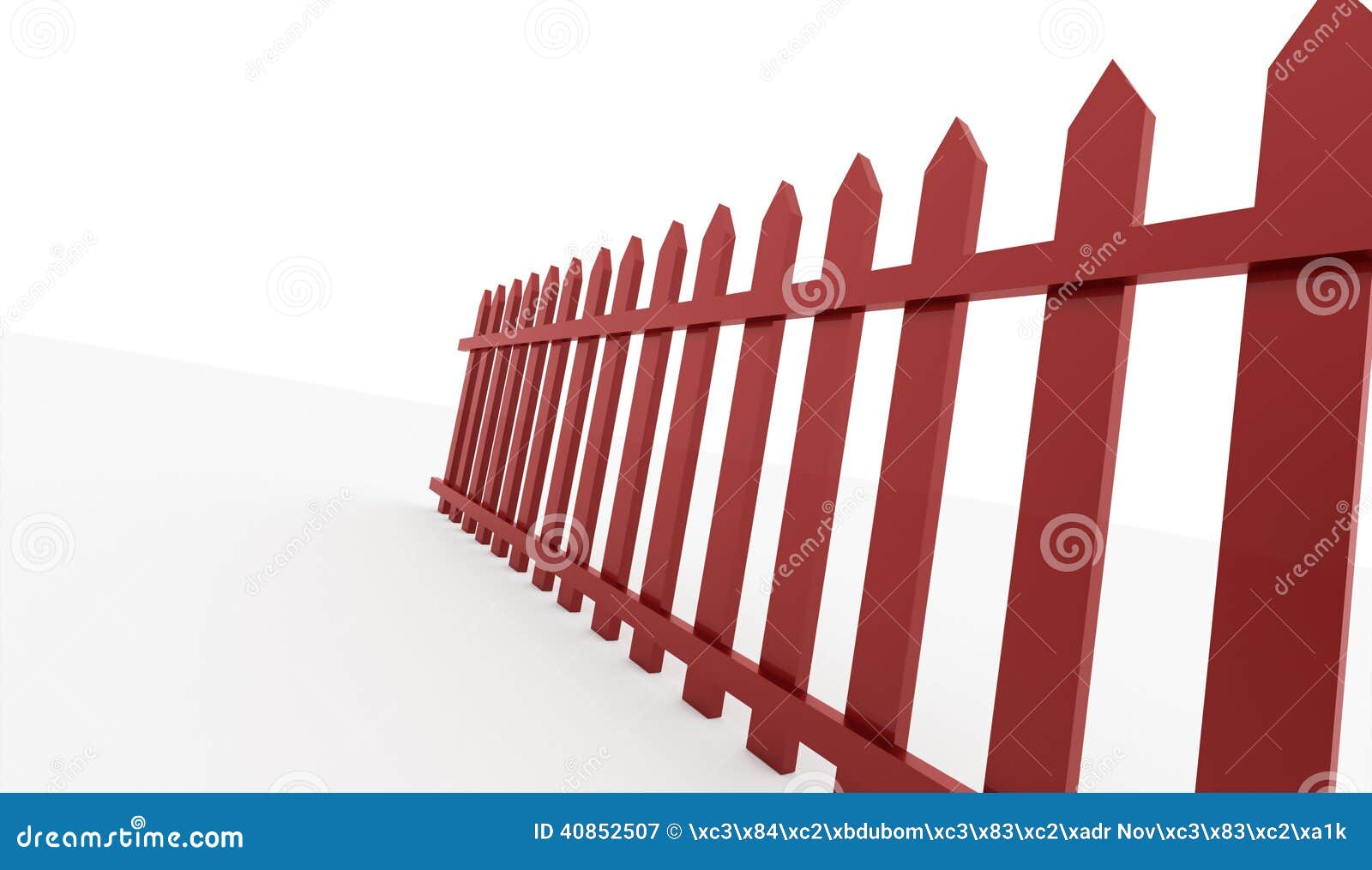 Red Vintage Fence Concept Rendered Stock Illustration - Illustration of ...
