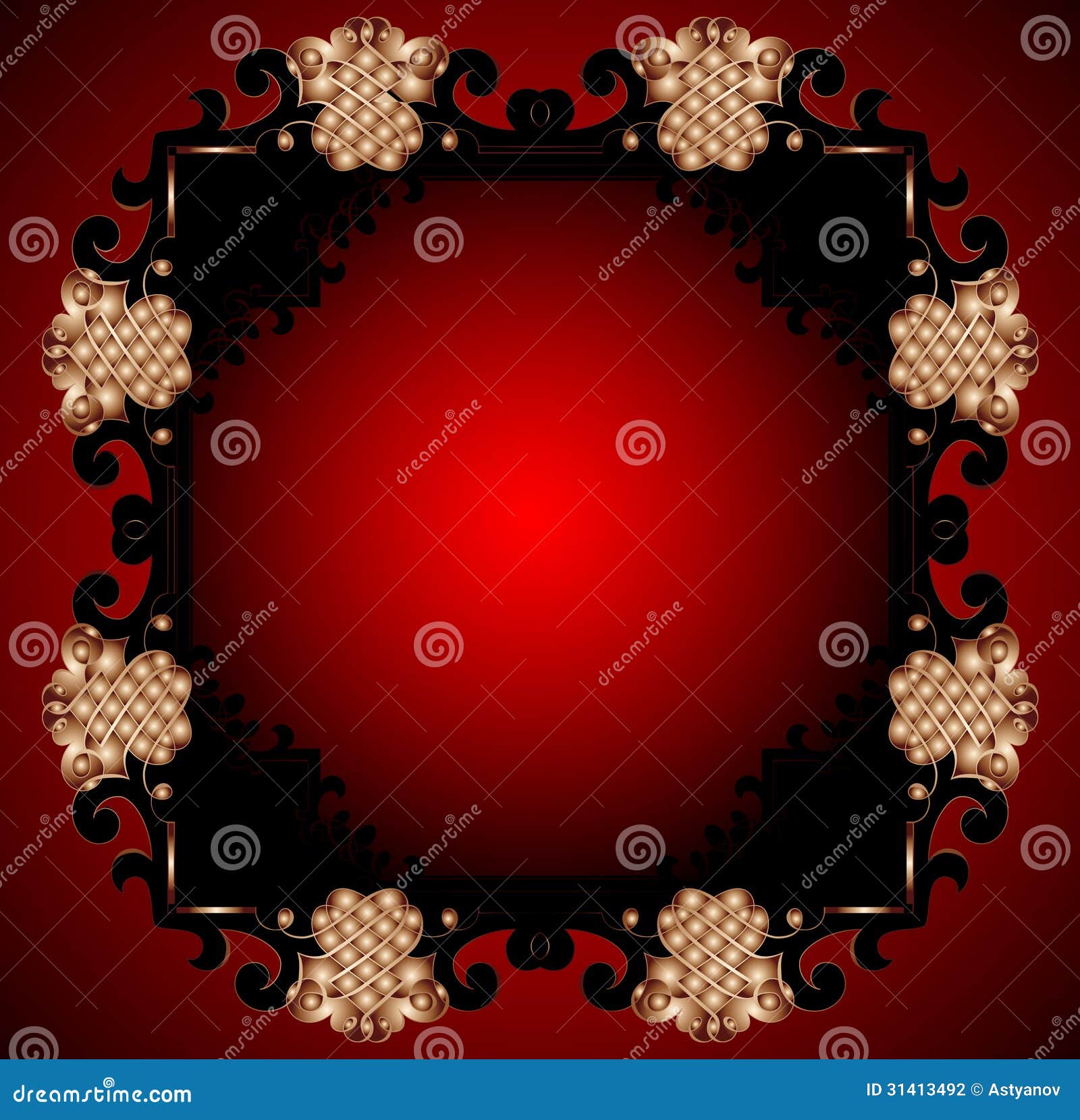 Red Vintage Frame Design For Greeting Card. Eps10. Stock Vector ...
