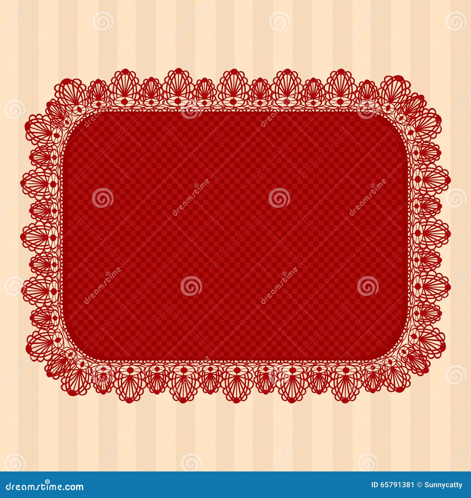 Red Vintage Lace Frame. Vector Ullustration. Stock Vector ...