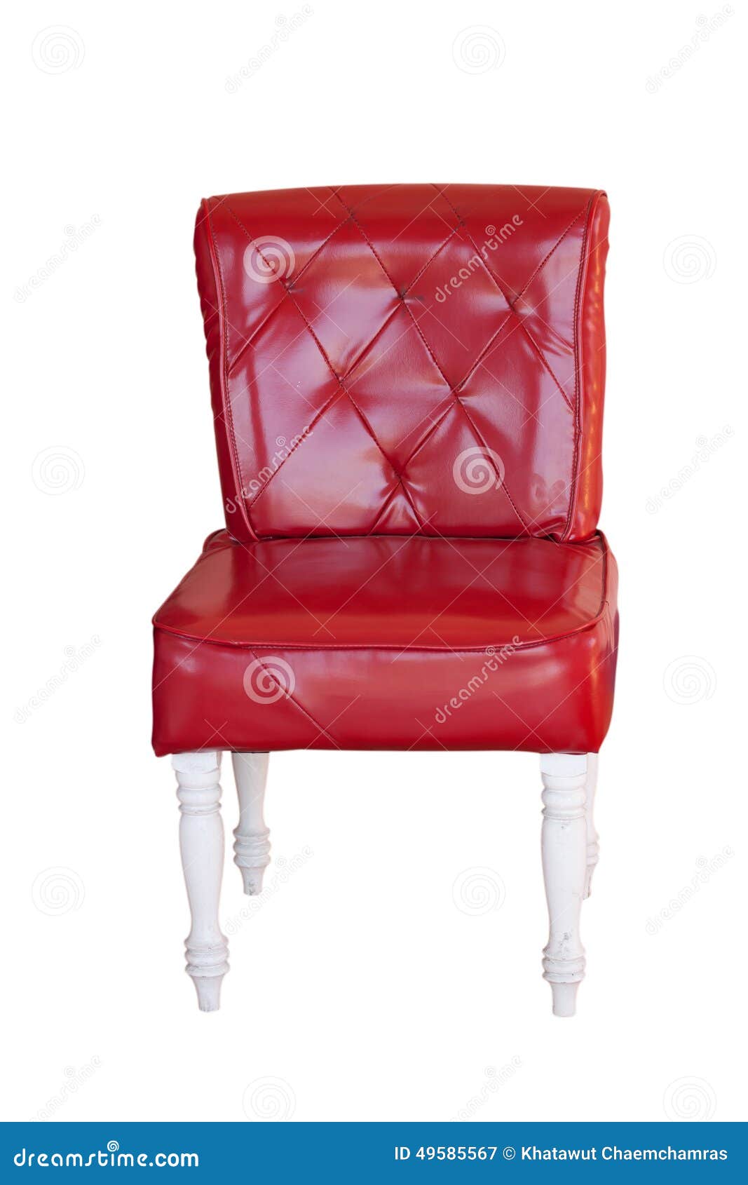 Red Vintage Leather Chair Isolated Stock Image - Image of leather ...