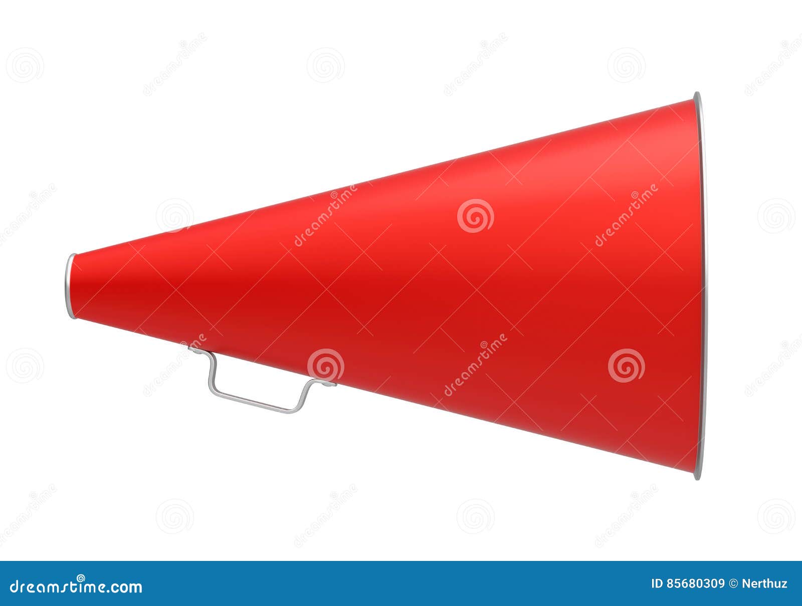 Vintage Red Megaphone Isolated On A White Background. Colored Line Art ...