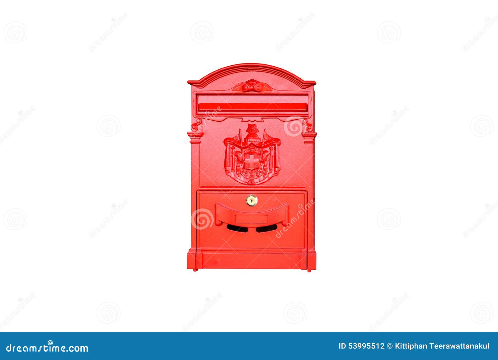 Red Vintage Post Box Isolated Stock Photo - Image of letterbox, design ...