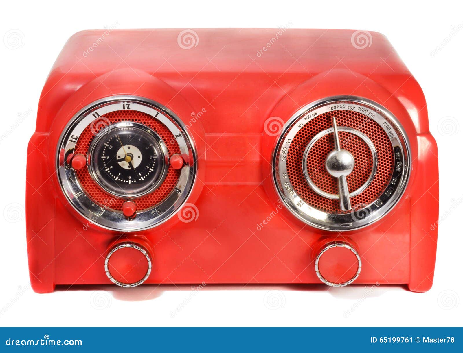Red vintage radio. stock image. Image of entertainment - 65199761