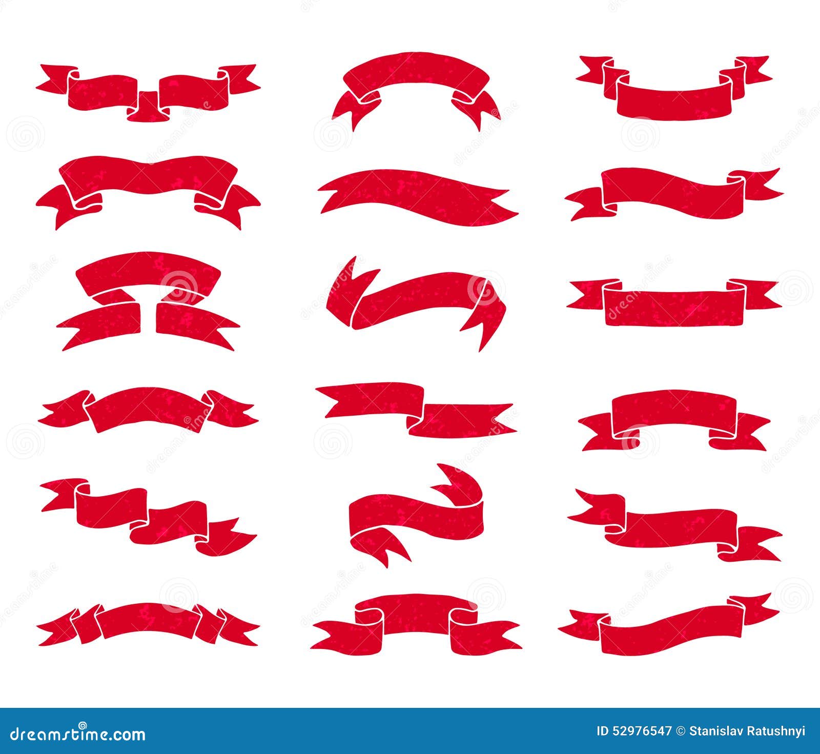 Red vintage ribbons stock vector. Illustration of element - 52976547