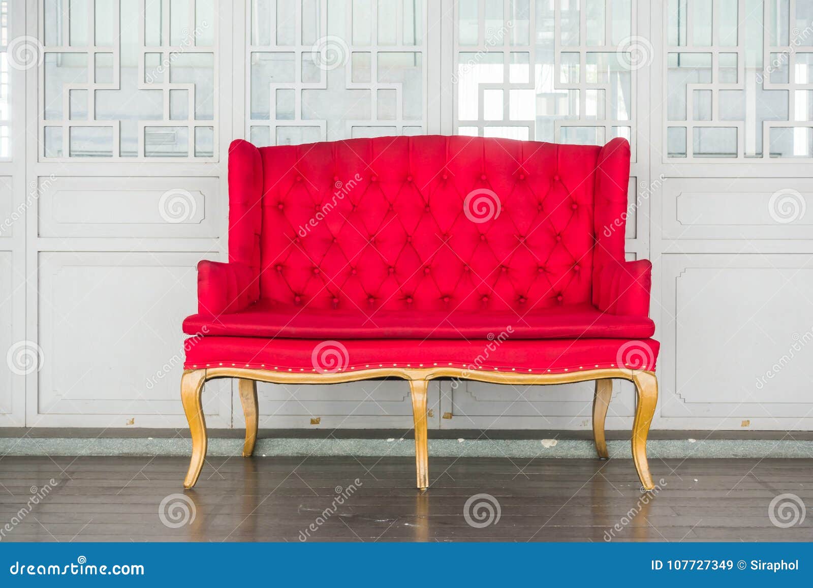 Red vintage sofa stock image. Image of vintage, chair - 107727349