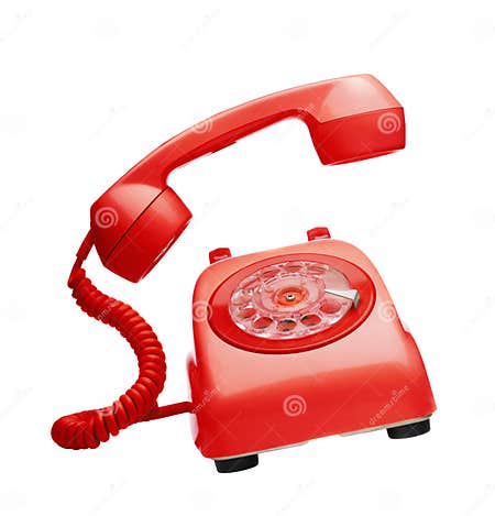 Red vintage telephone stock photo. Image of dial, phone - 8515700