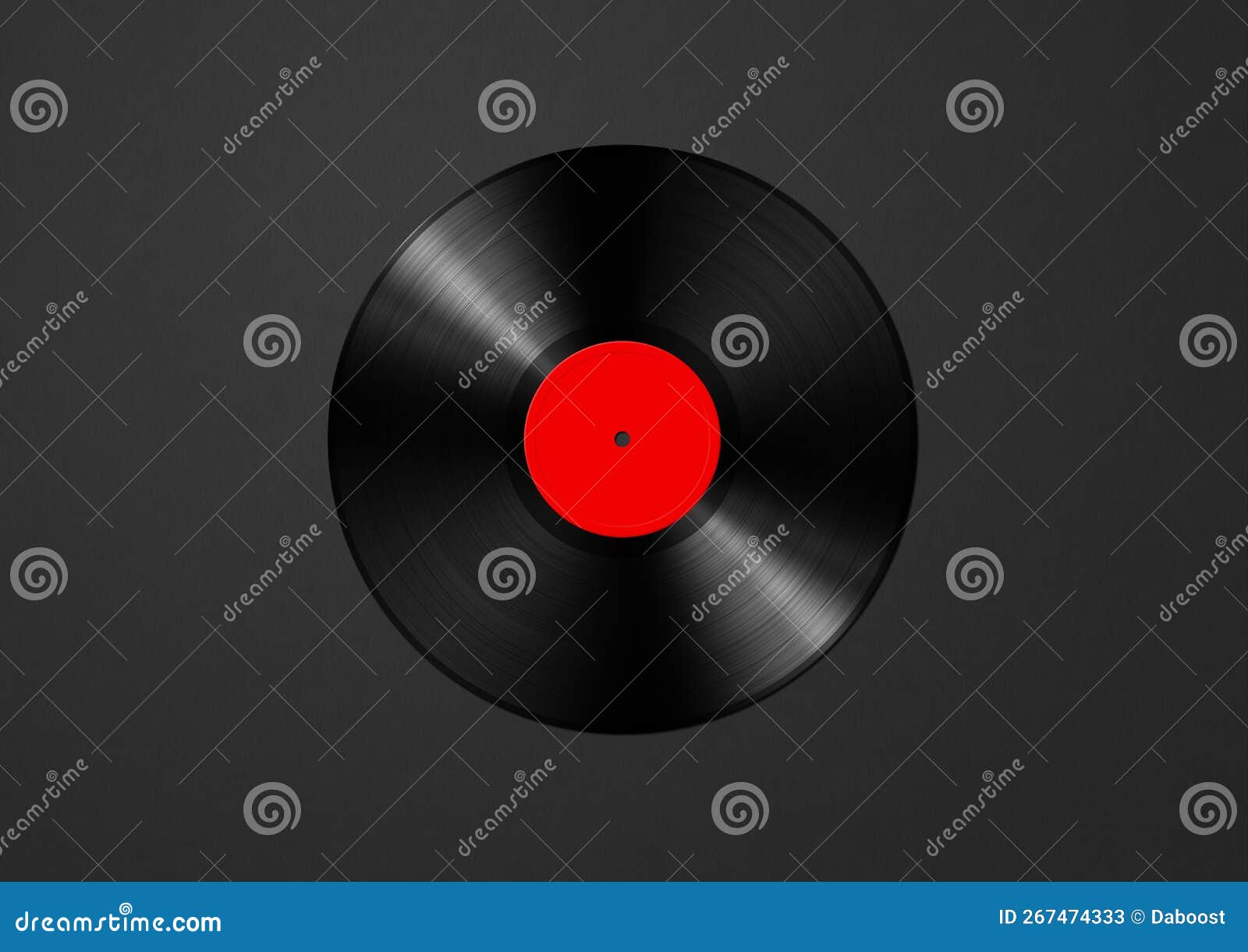 Red Vinyl Record Isolated on Black Background Stock Illustration ...