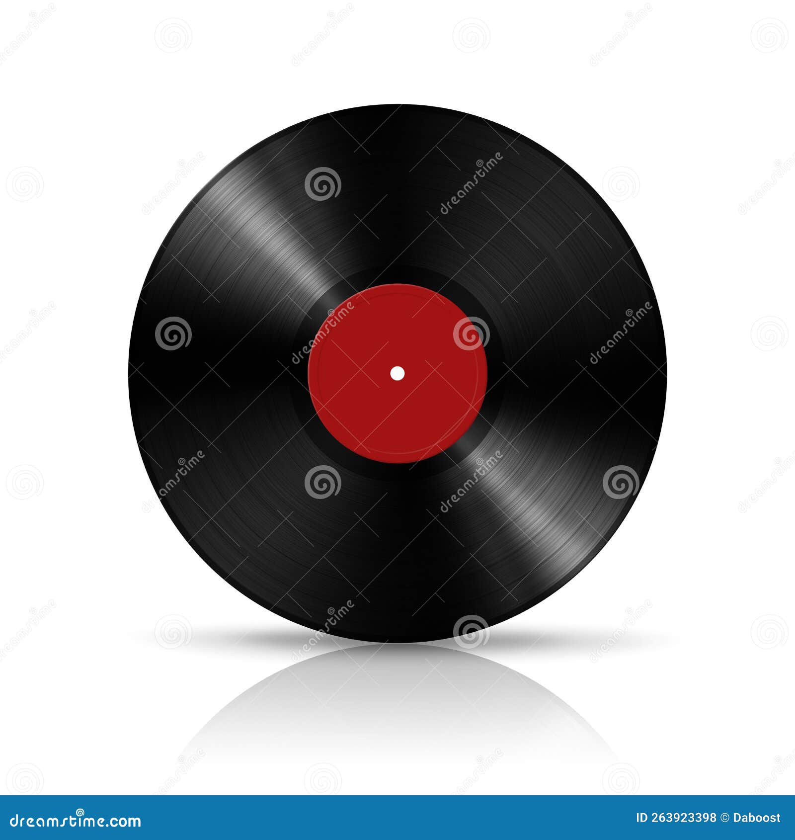 Red Vinyl Record Isolated on White Background Stock Illustration ...