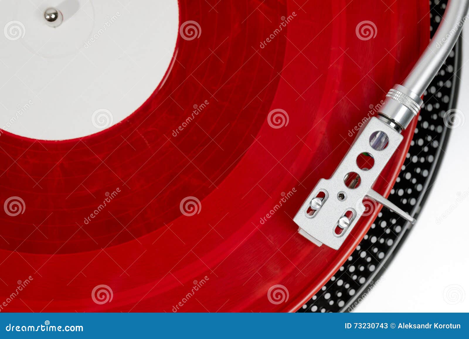 Red Vinyl Record on the Player Stock Image - Image of disc, platter ...