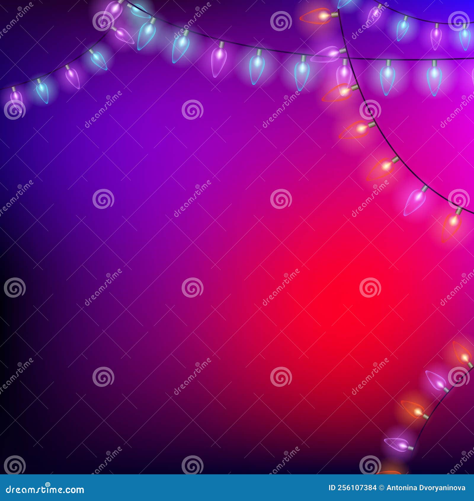 Red and Violet Christmas Background with Lights Stock Vector ...