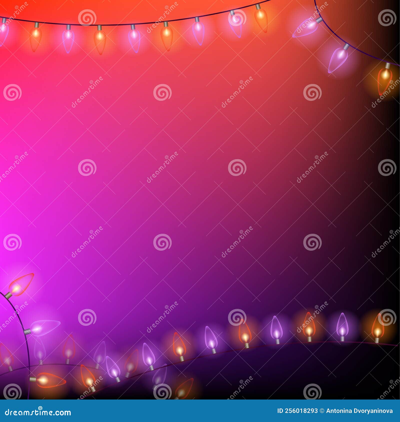 Red and Violet Christmas Background with Lights Stock Vector ...