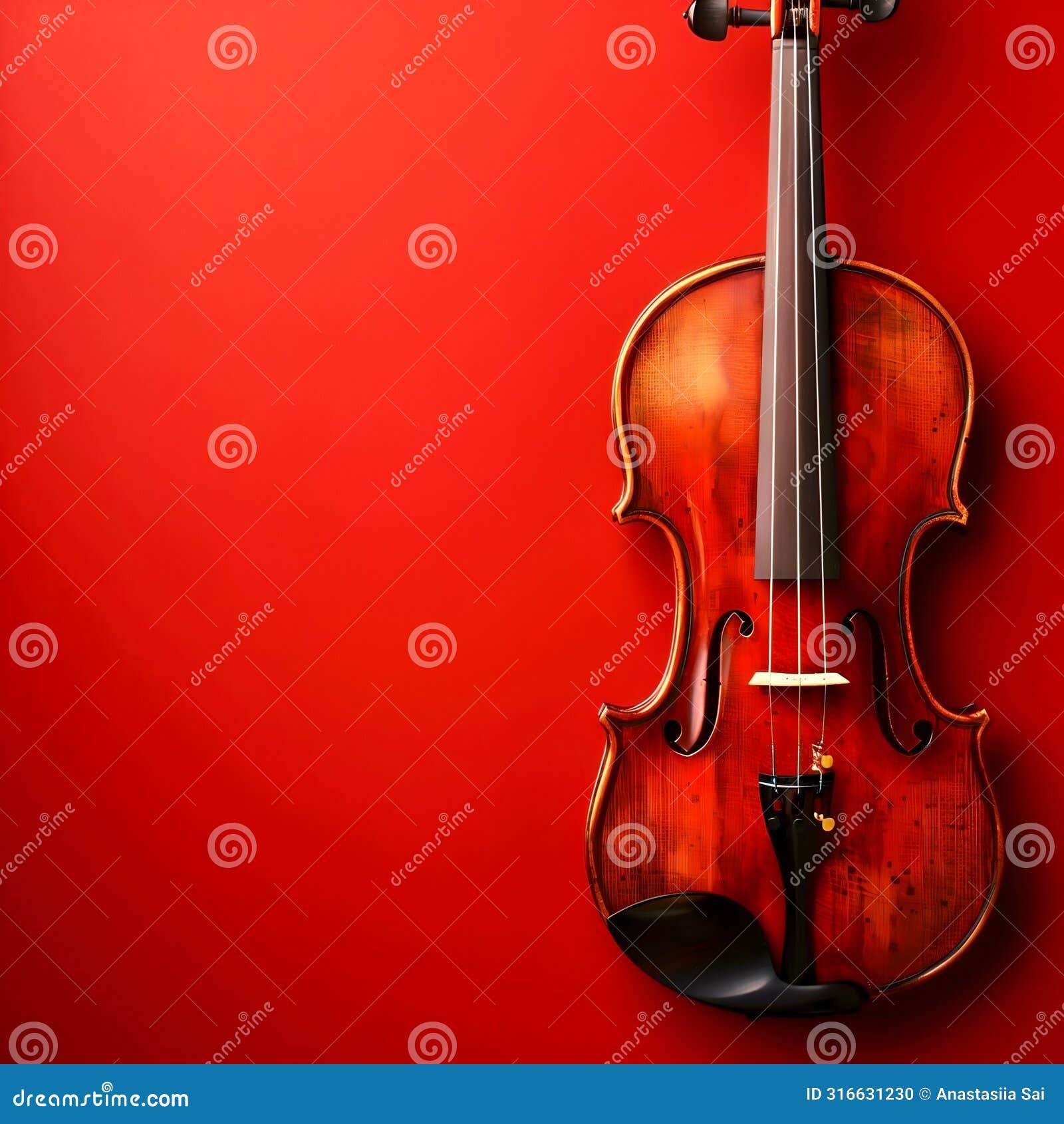 Red Violin on Red Background, Top View Stock Photo - Image of classic ...