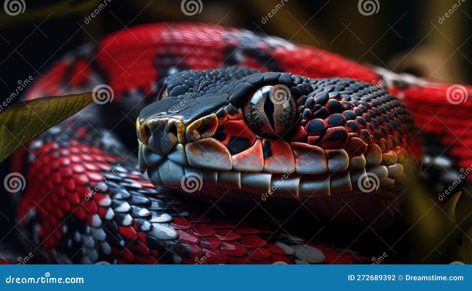 Red Viper Snake Closeup Face Stock Illustration - Illustration of viper ...