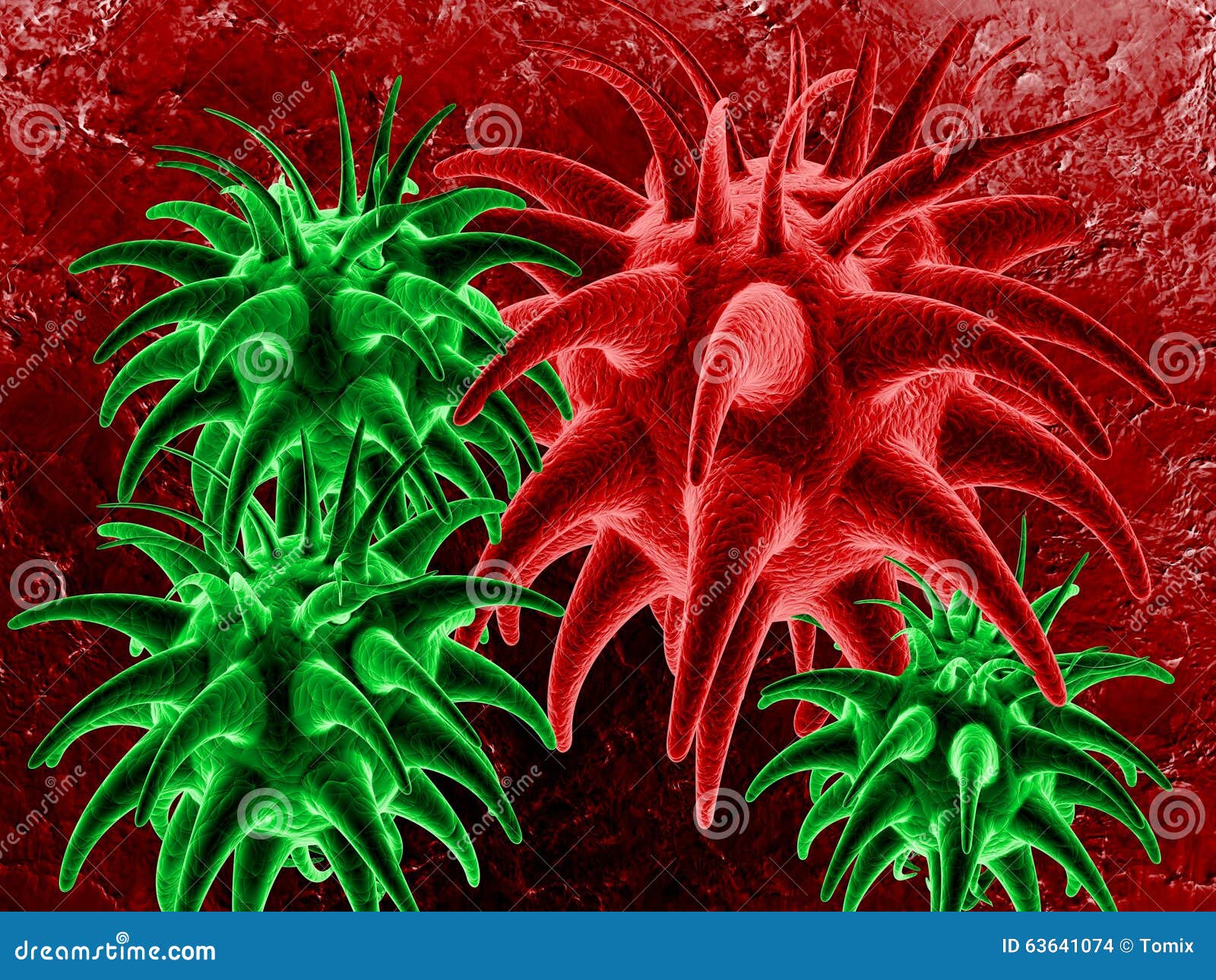 Red Virsus Make of Differnces - 3D Illustration Stock Illustration ...