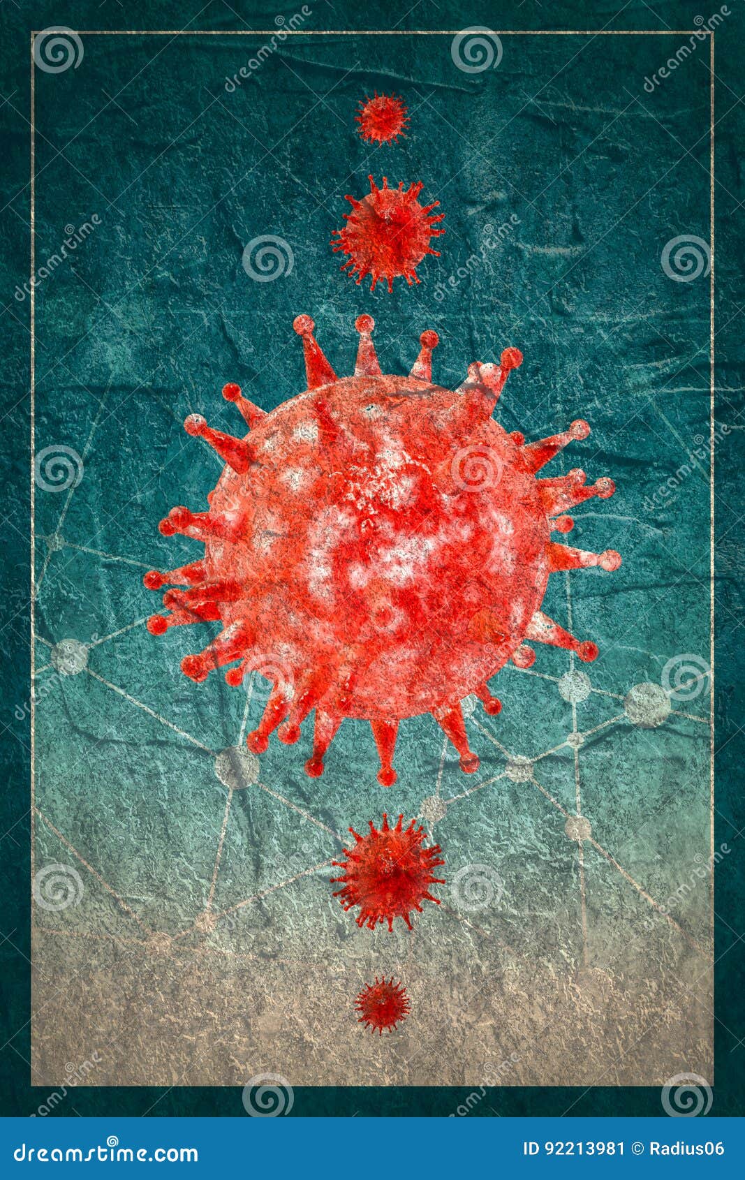 Red virus abstract models stock illustration. Illustration of closeup ...