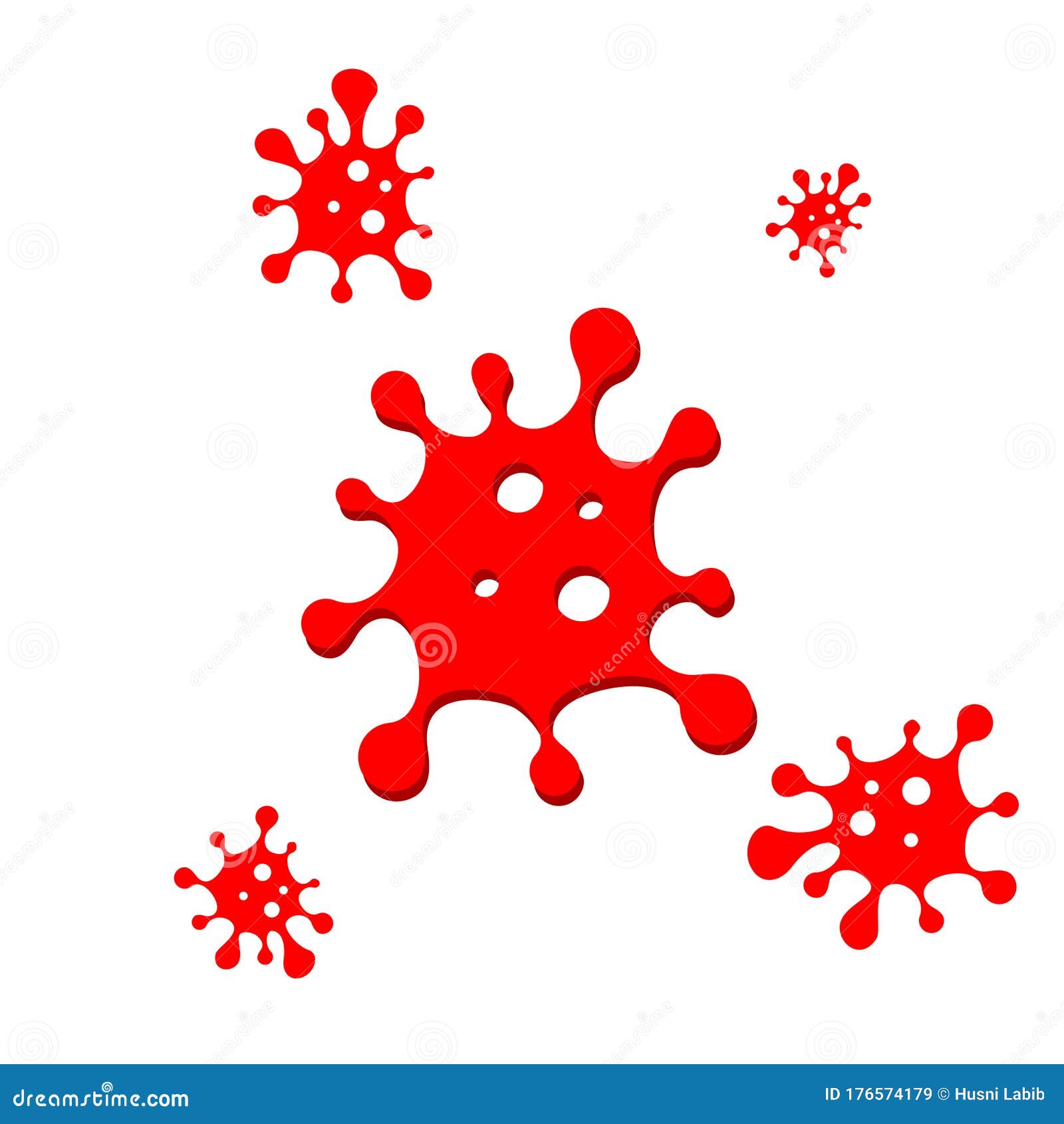 Red Virus, Bacteria, Germ Vector Illustration Stock Vector ...