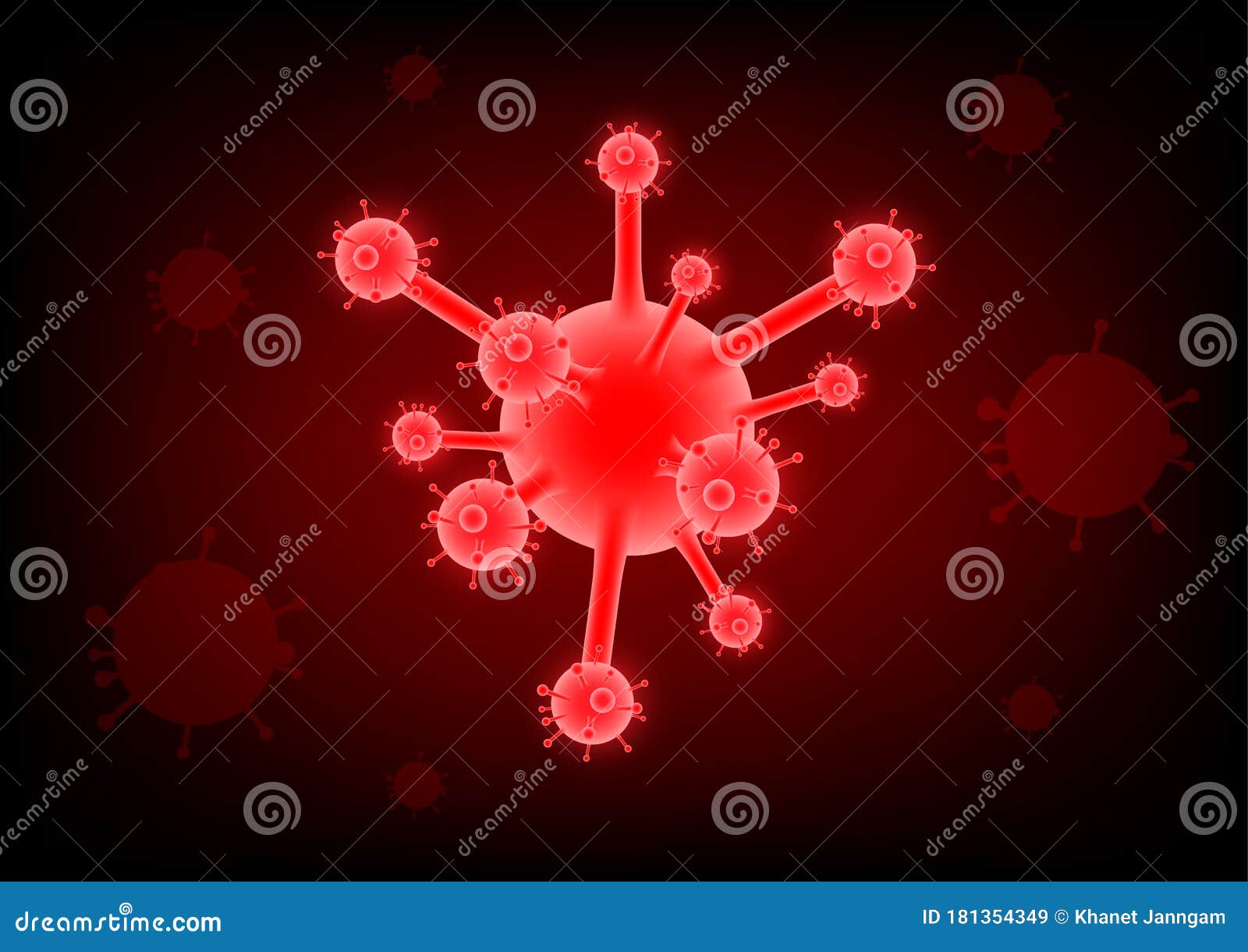 Red Virus, Bacterial Spread Stock Vector - Illustration of biology ...