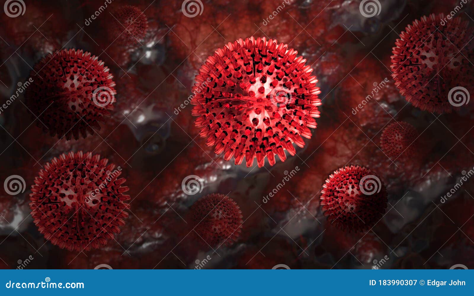 Red virus cells stock illustration. Illustration of doctor - 183990307