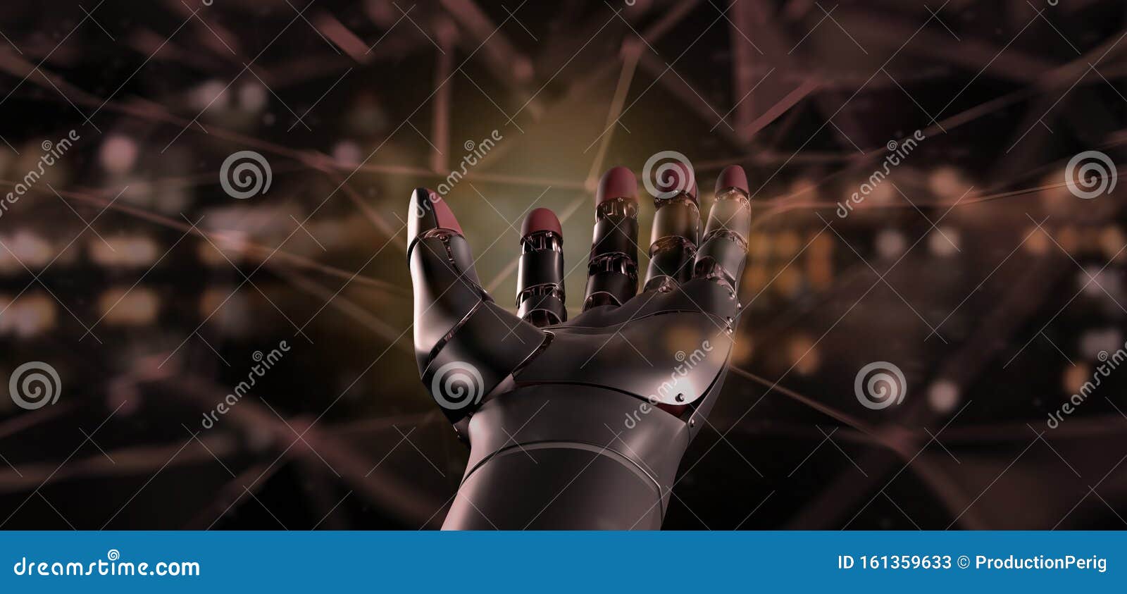 Red Virus Cyborg Robot Hand - 3d Rendering Stock Illustration ...