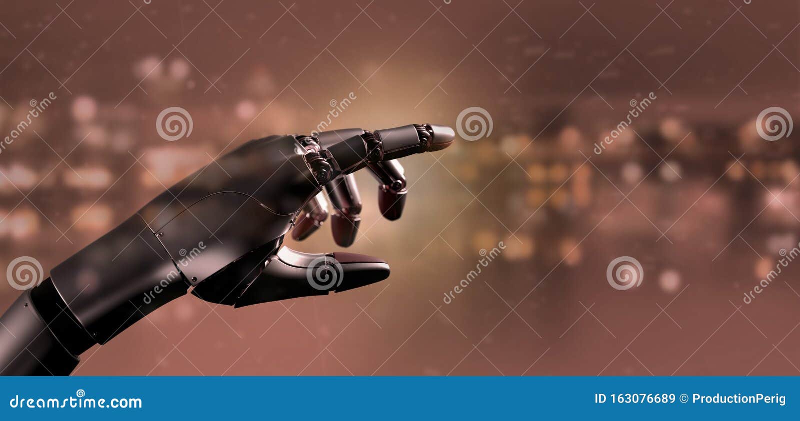 Red Virus Cyborg Robot Hand - 3d Rendering Stock Illustration ...
