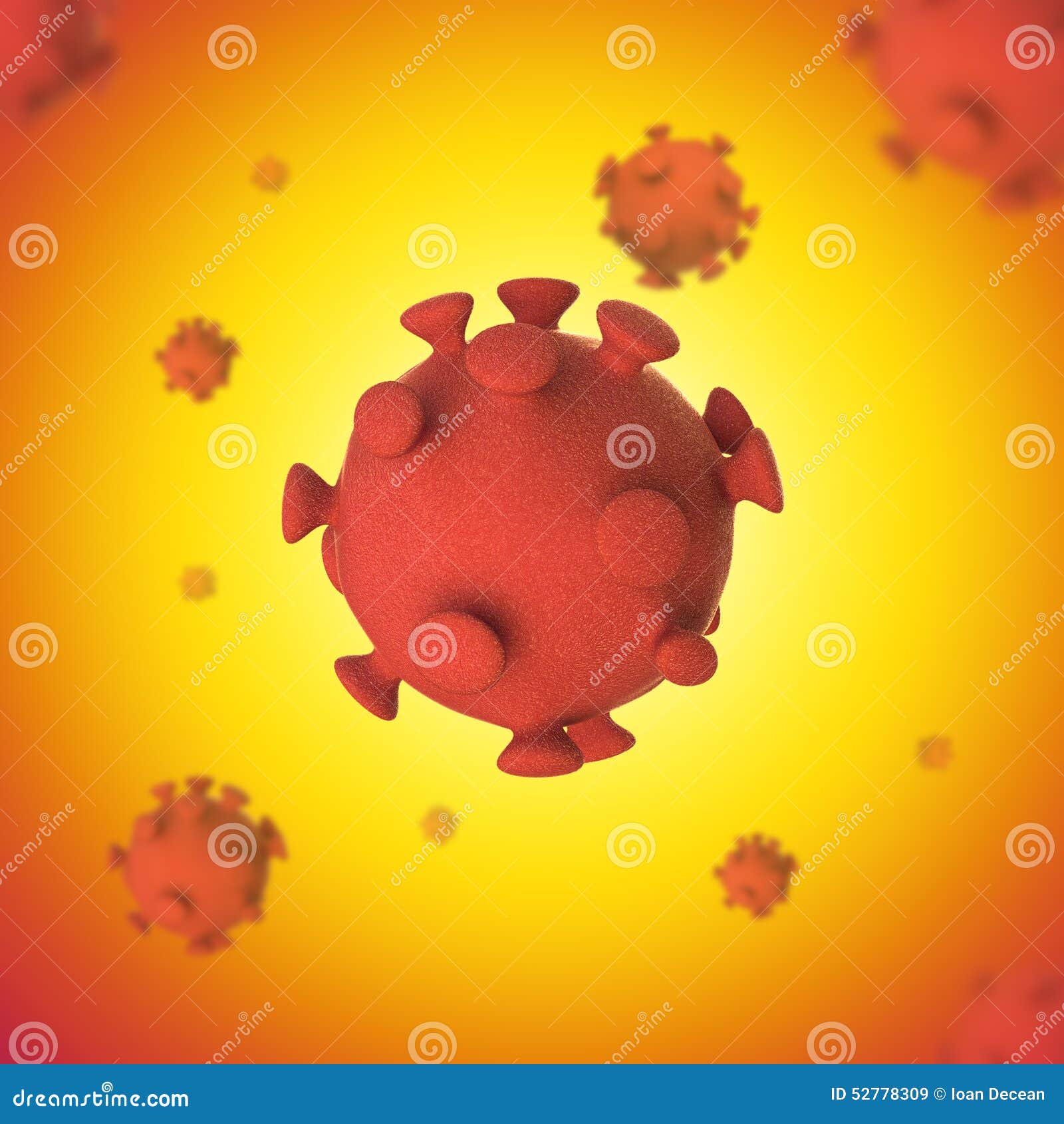Red Virus 3D Conceptual Medical Illustration Stock Illustration ...