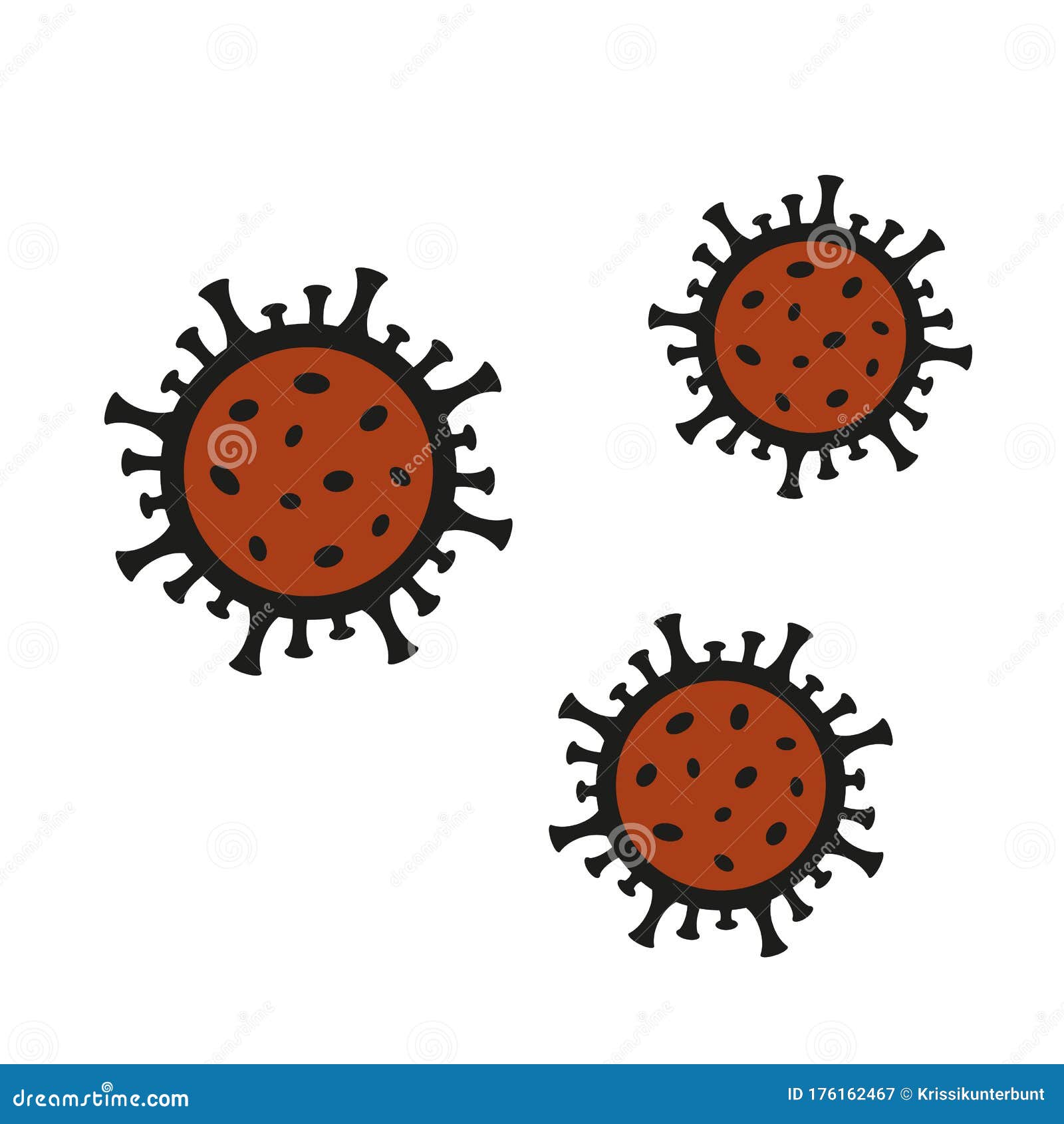 Red Virus Icon Set Isolated Stock Vector - Illustration of china ...