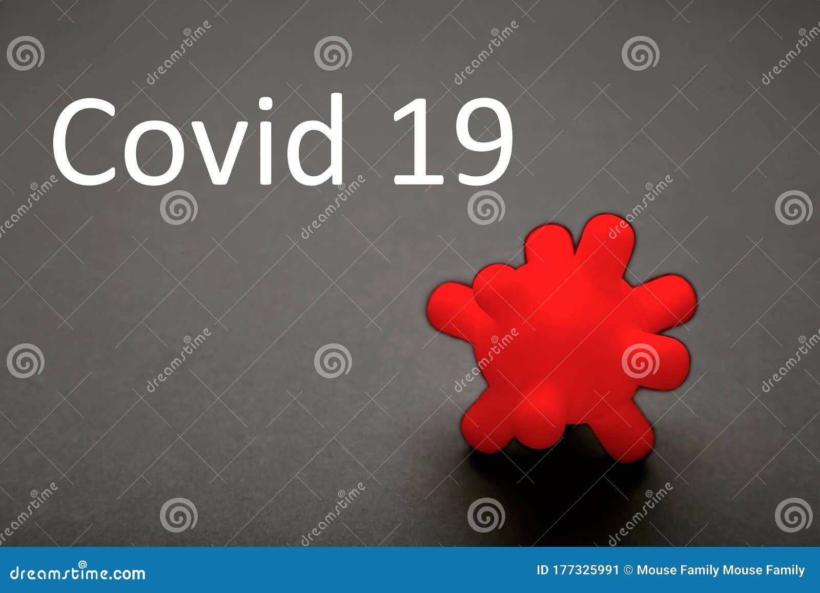 Red Virus Molecule on Black Background. Inscription Covid 19 Stock ...