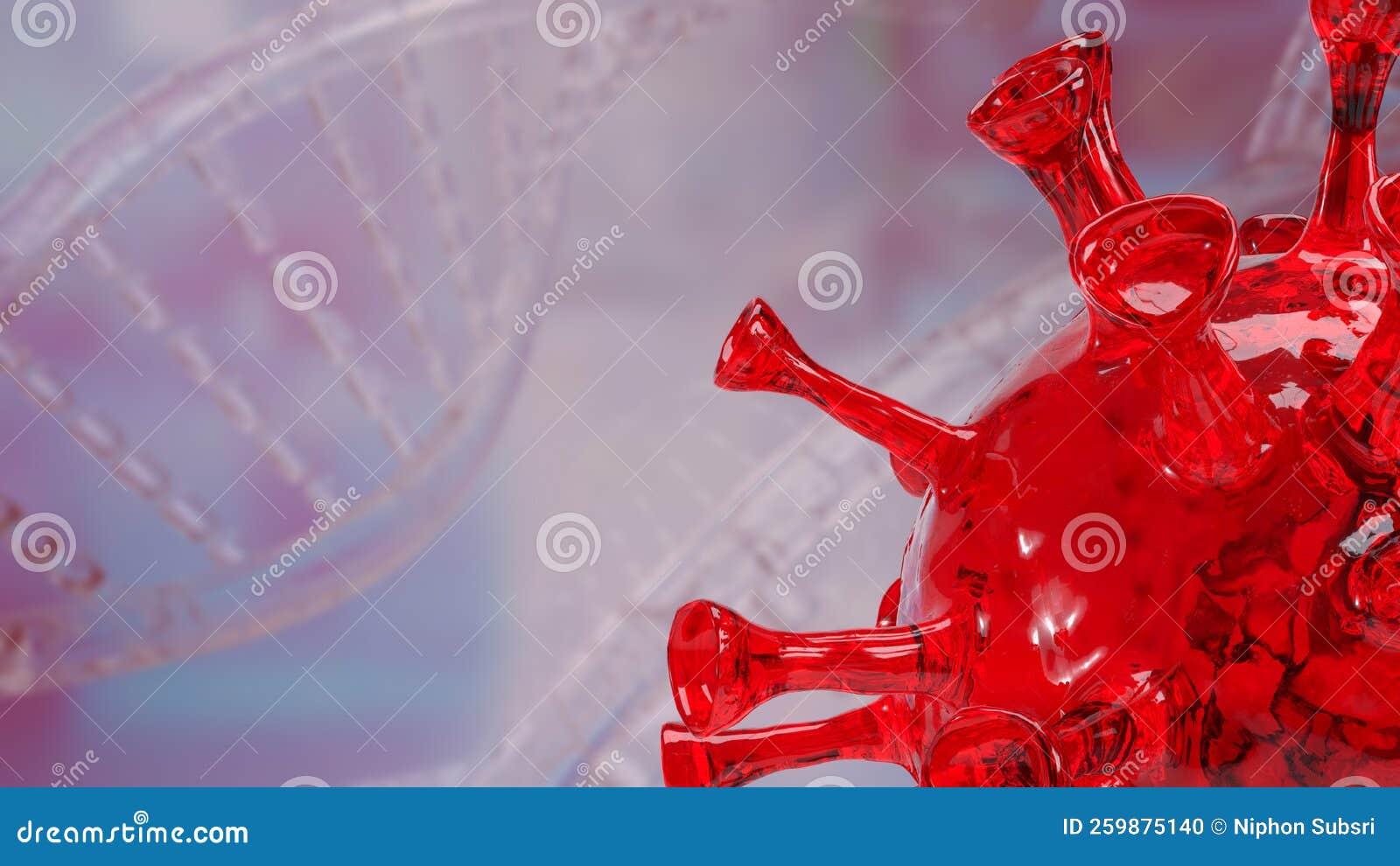 Red Virus on Sci Background 3d Rendering Stock Illustration ...