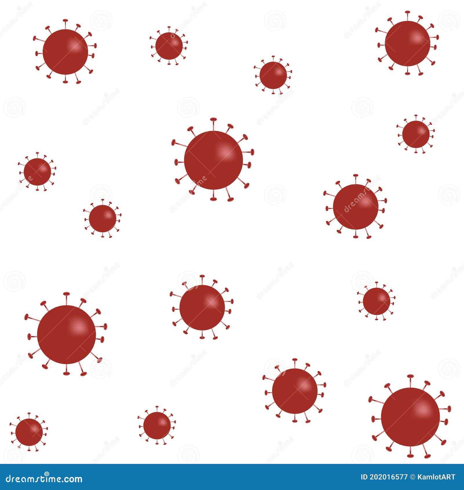 Red Virus Seamless Pattern with Transparent Background. Stock Vector ...