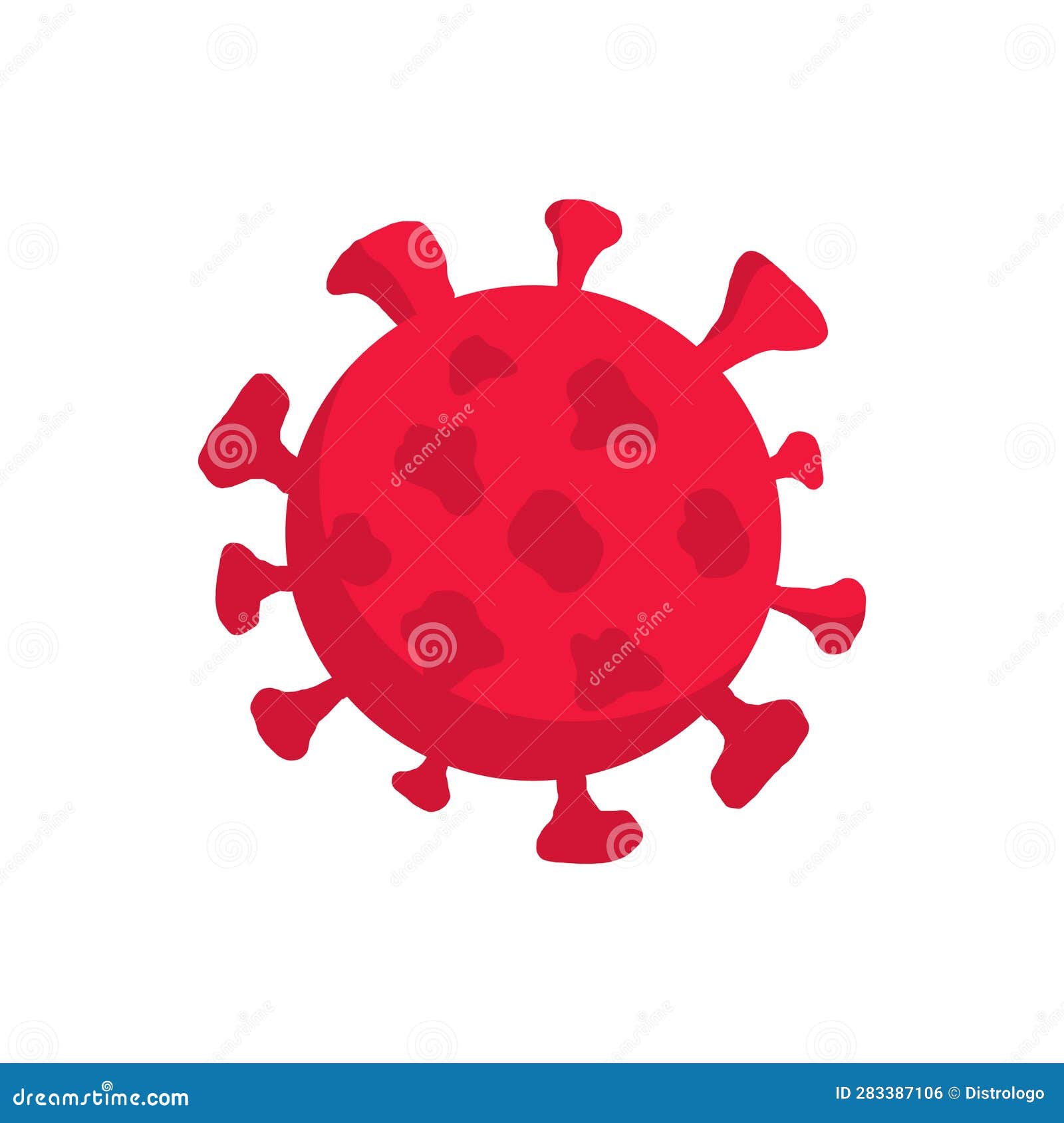 Red Virus Vector Illustration in Flat Style Design Stock Vector ...