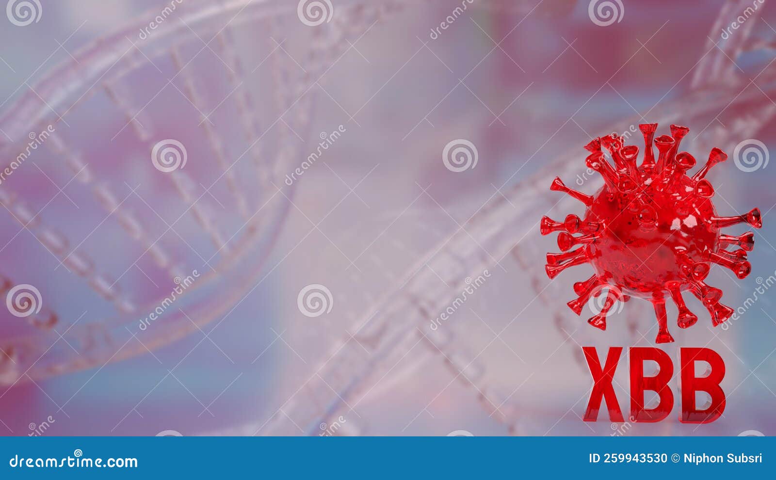 The Red Virus and Xbb Text on Sci Background 3d Rendering Stock ...