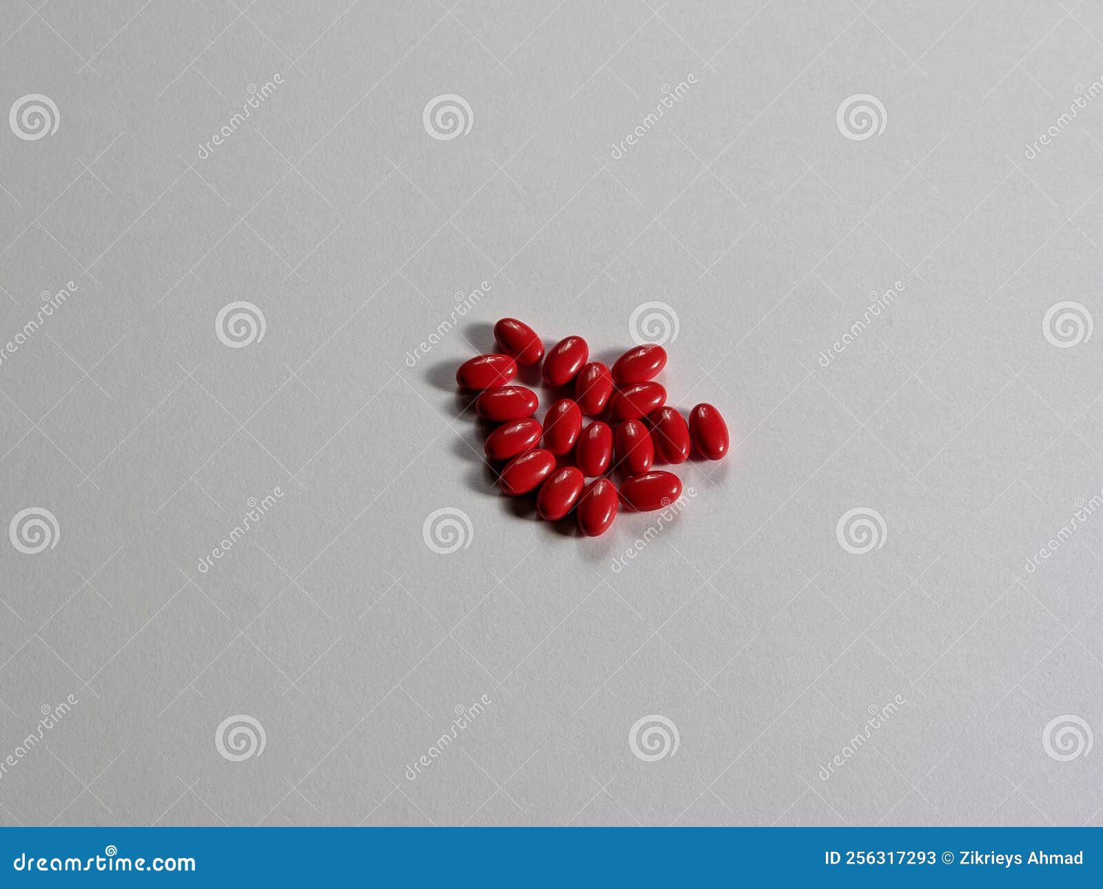 Red Vitamin Tablets on Isolated Background Stock Image - Image of organ ...
