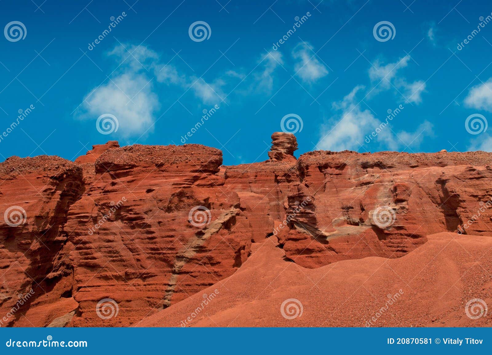 Red Volcanic Landscape, Lanzarote Island Stock Image - Image of ...