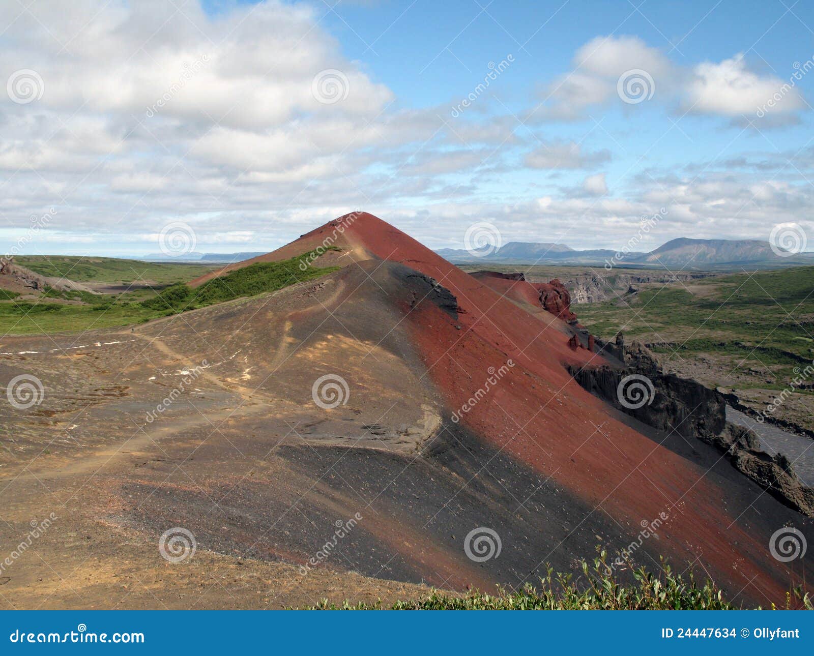 Red volcanic mountain stock photo. Image of magma, eruption - 24447634