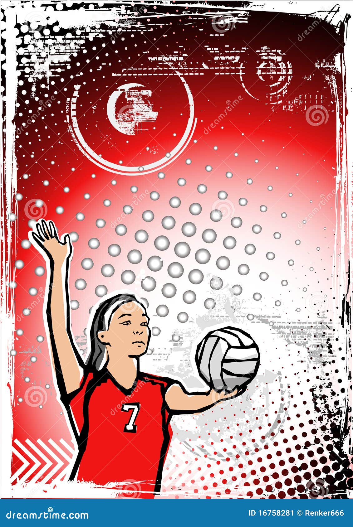Red Volleyball Background Vector Illustration | CartoonDealer.com #16731498