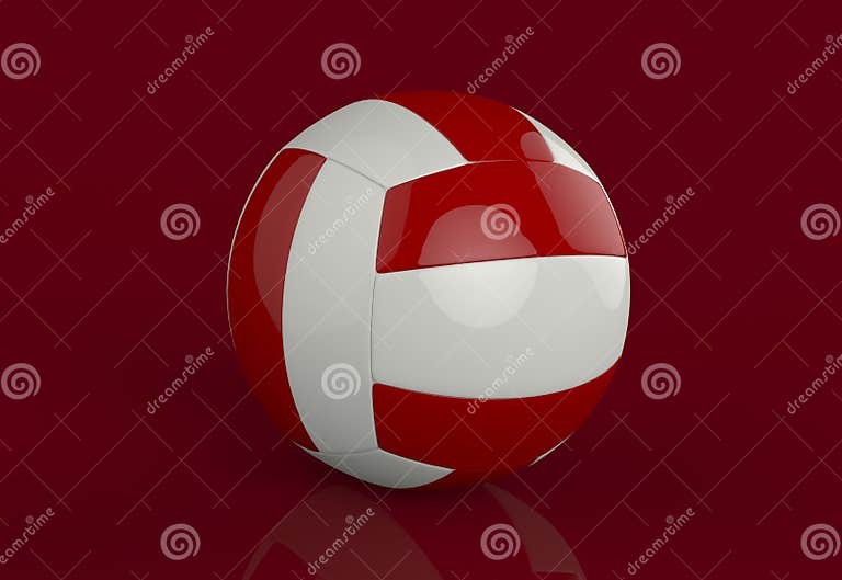Red volleyball 3D stock illustration. Illustration of transport - 72254154