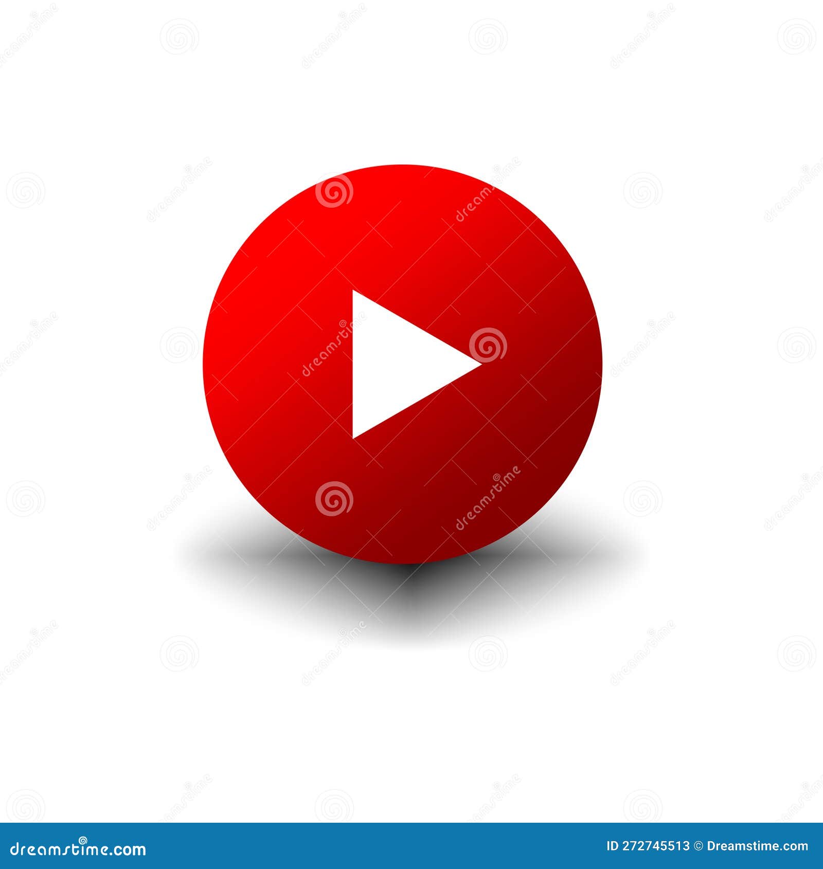 Red Volume Play Button. Round Shape. Vector Illustration Stock Vector ...