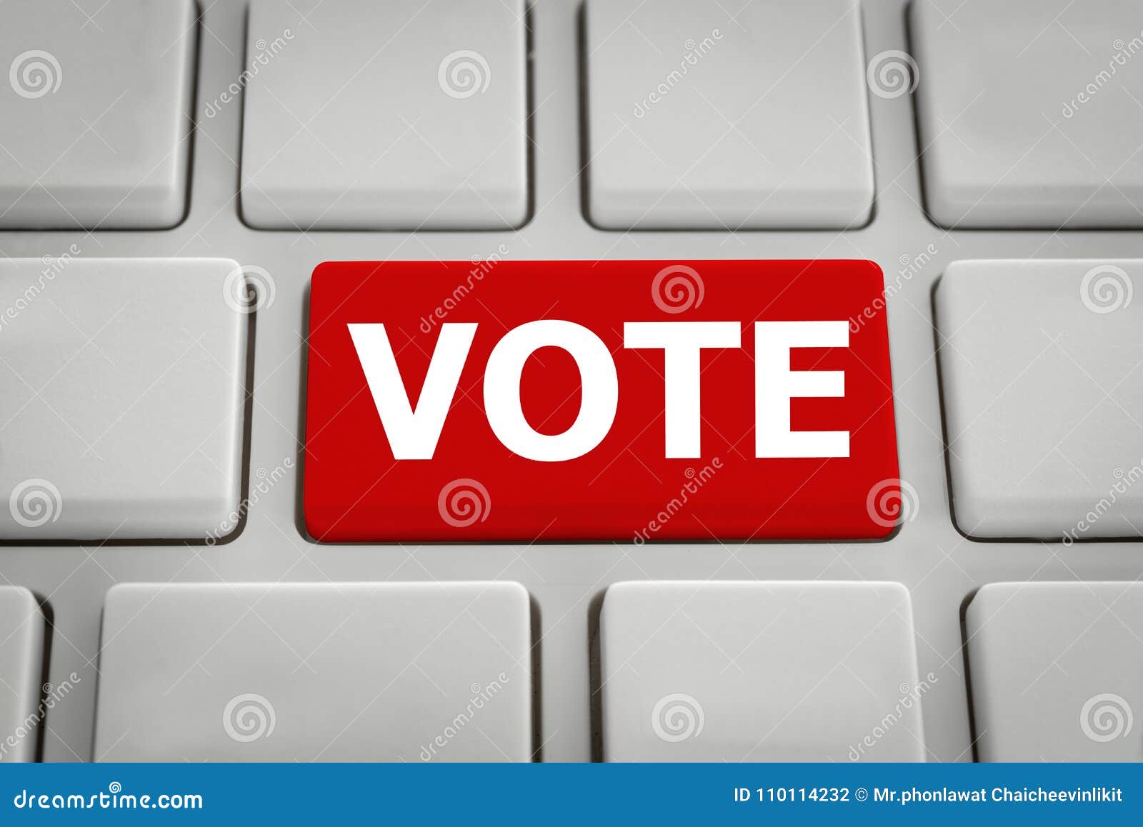 Red Vote Button on the Computer. Stock Photo - Image of elect, option ...