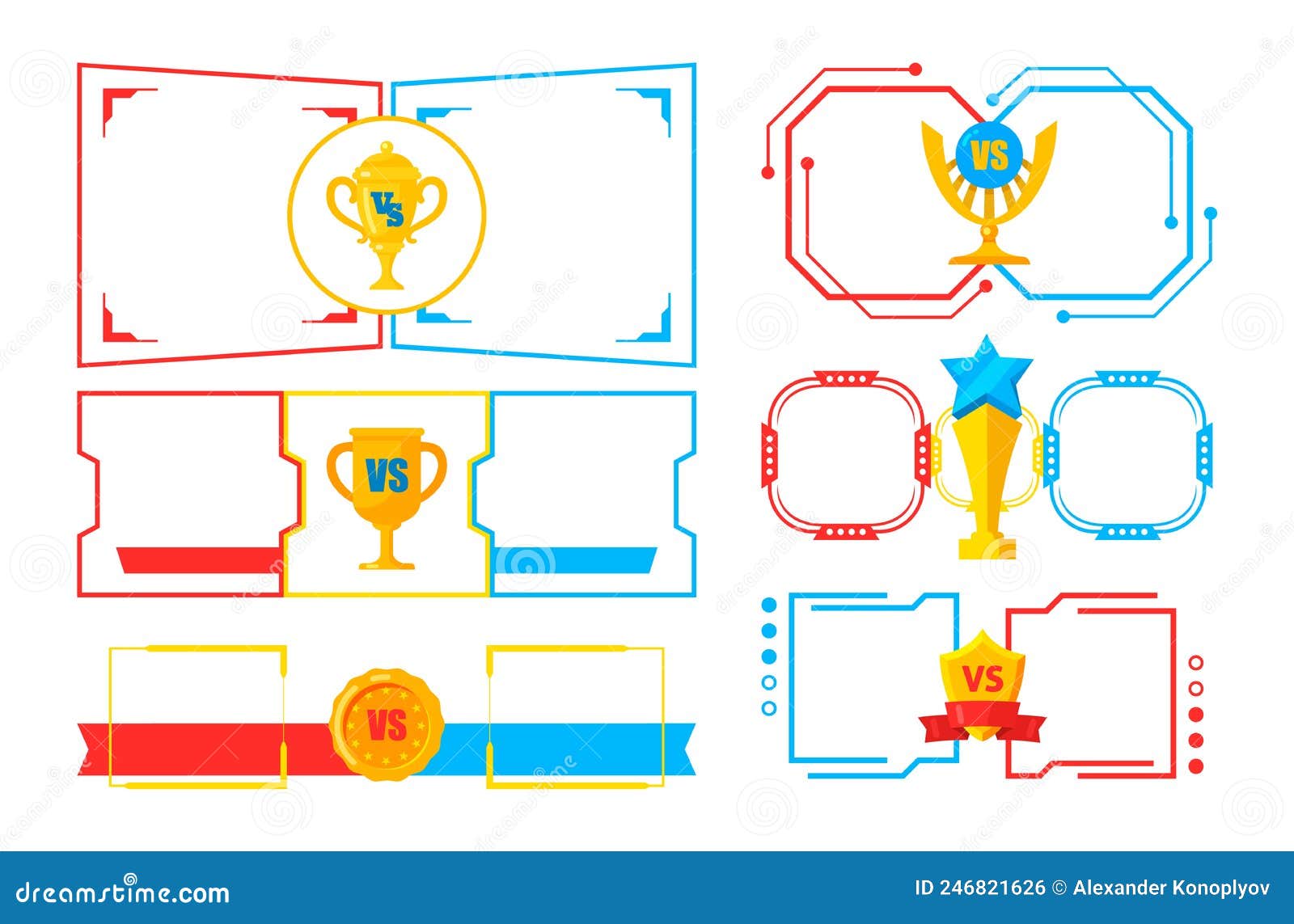 Red Vs Blue Different Shape Frame Template Championship Winner Choice ...