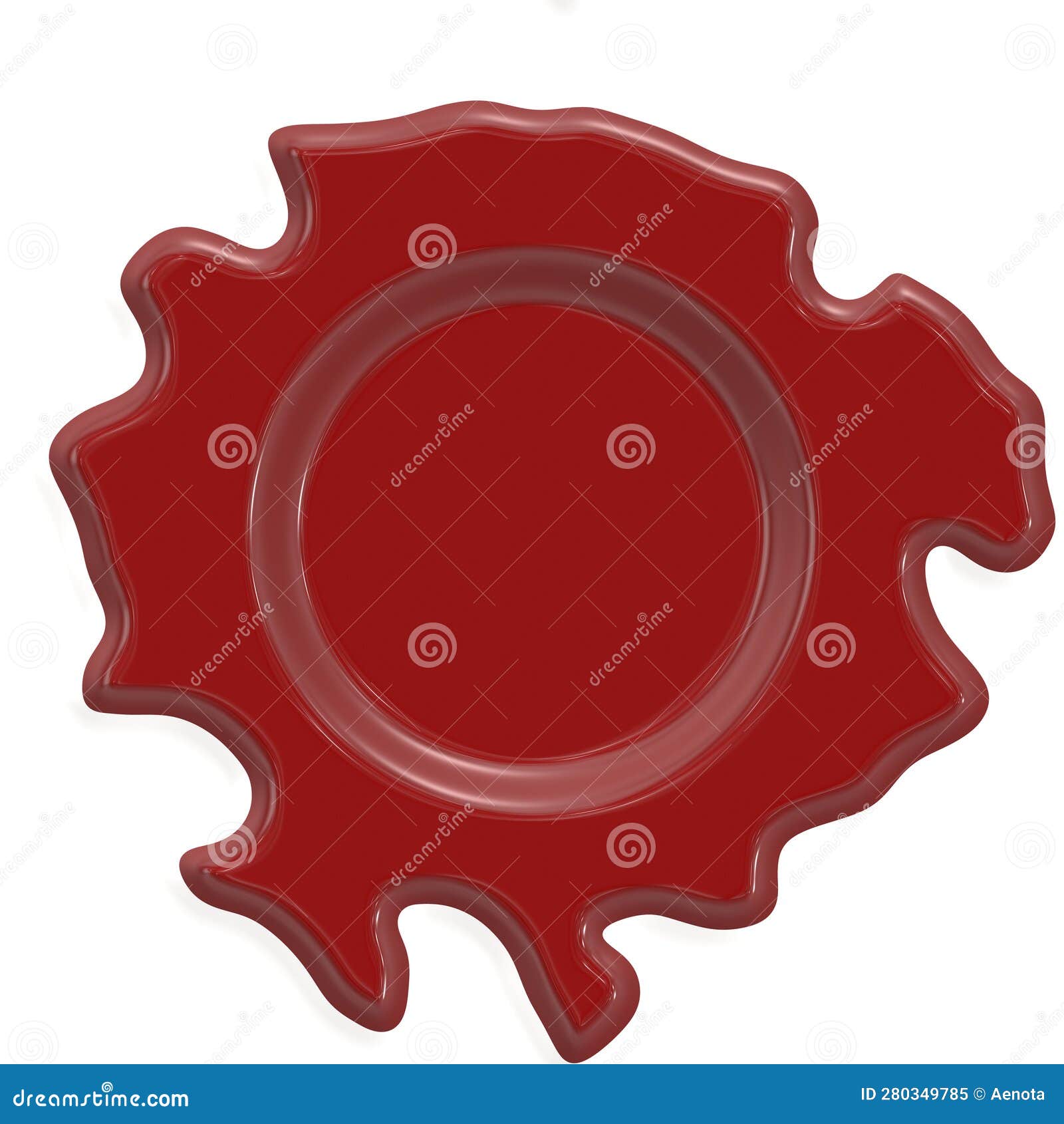Red Wafer or Wax Seal - 3D Illustration Stock Illustration ...