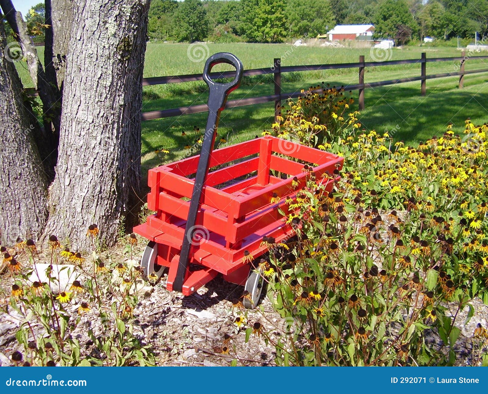 Red Wagon stock image. Image of wagon, country, landscaping - 292071